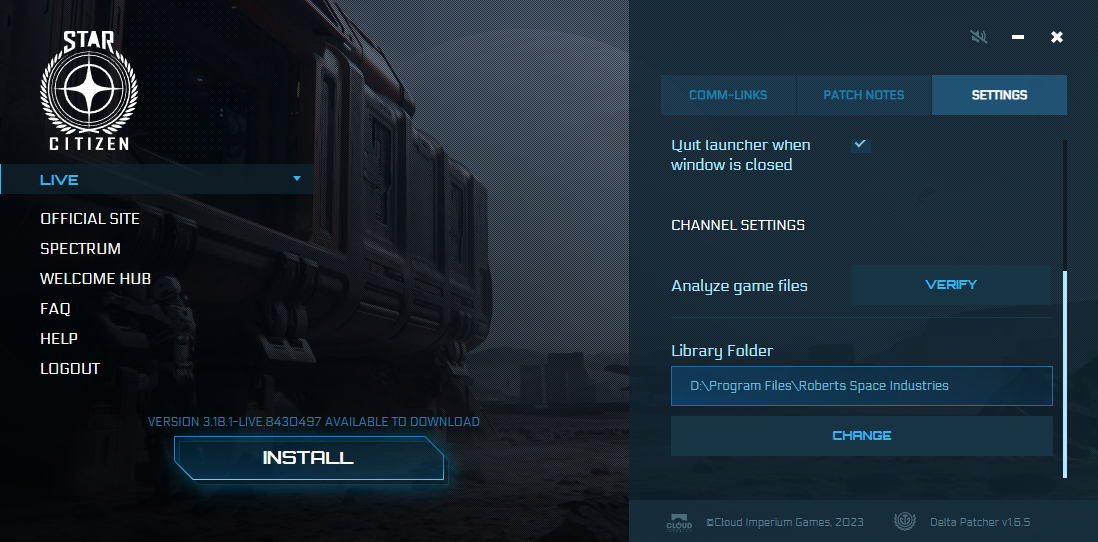 Install Problem - Star Citizen Spectrum