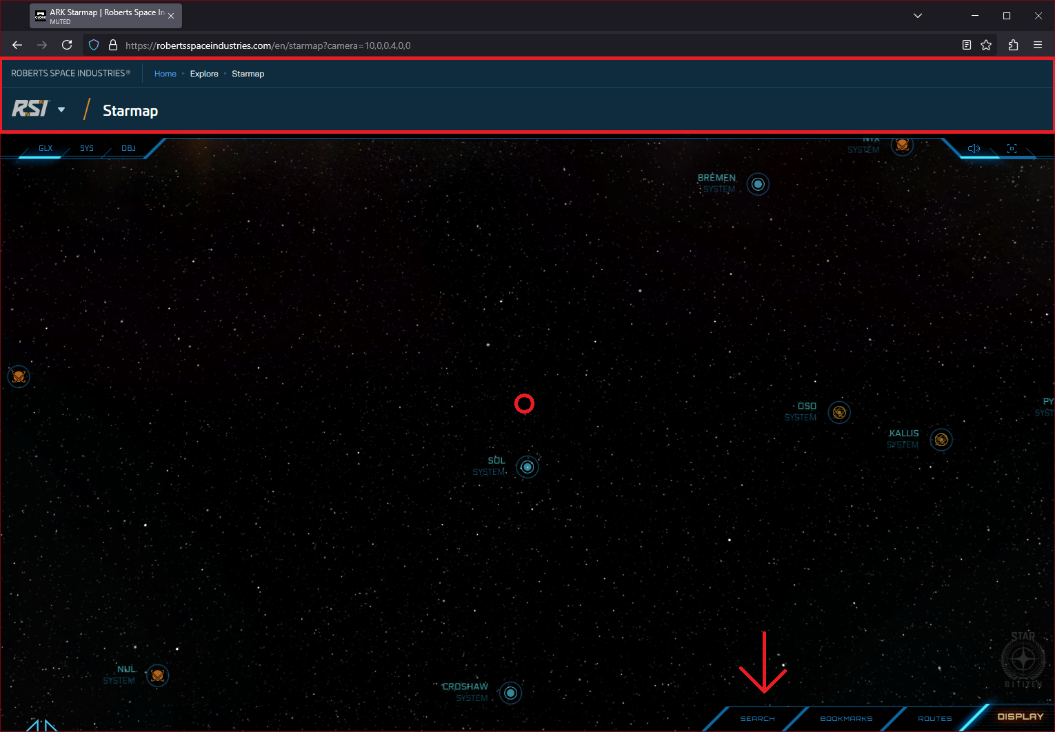 Elements of the starmap are offset by the new header, breaking the map ...