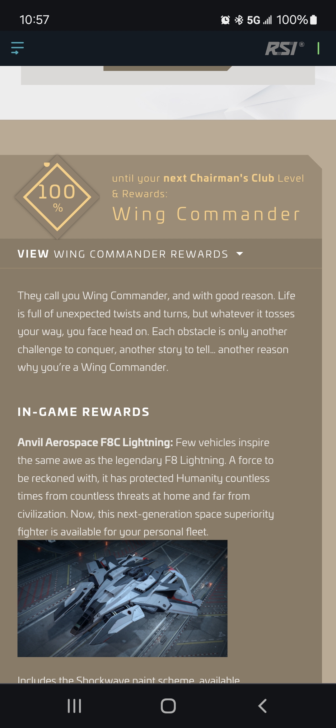 Wing commander - Star Citizen Spectrum