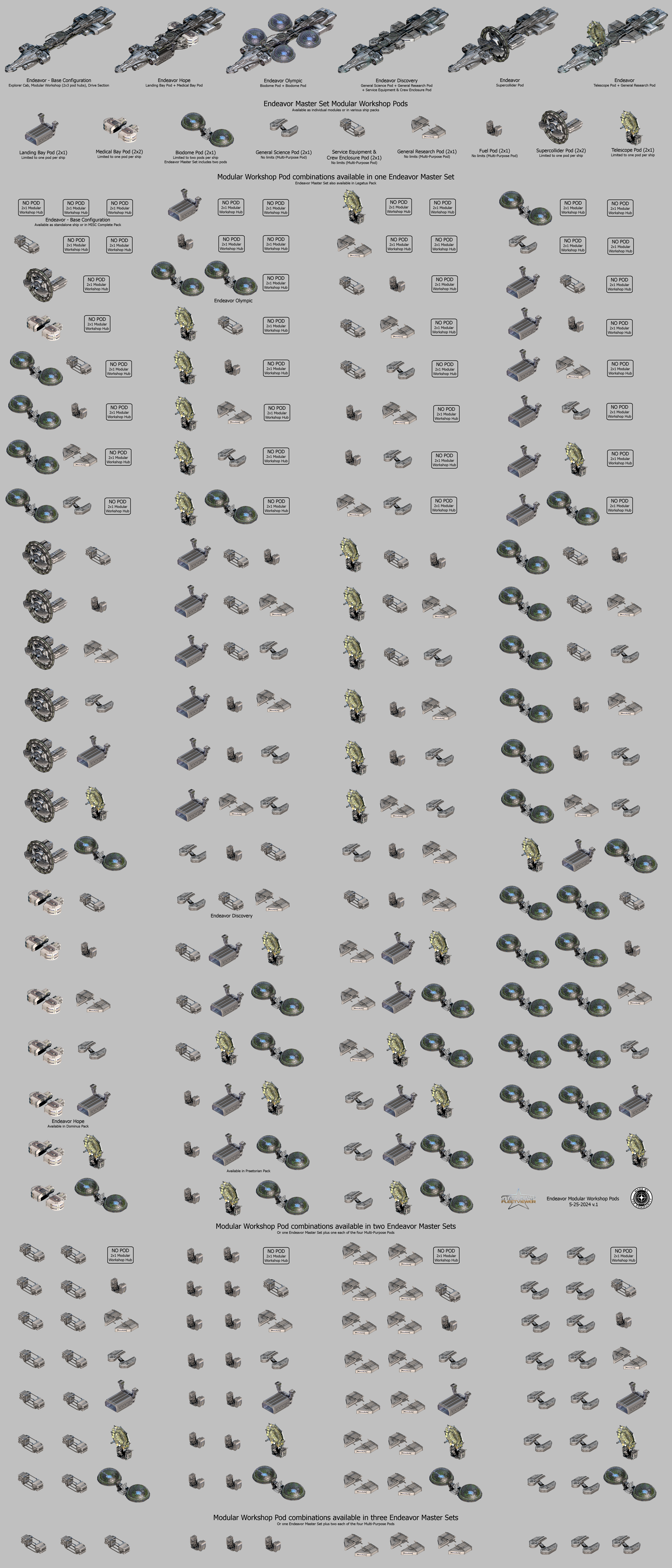 Endeavor Modular Workshop Pods: 119 combinations in 499 configurations ...