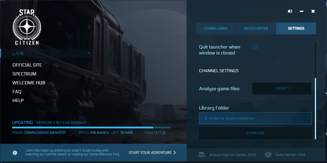 Small downloads? - Star Citizen Spectrum
