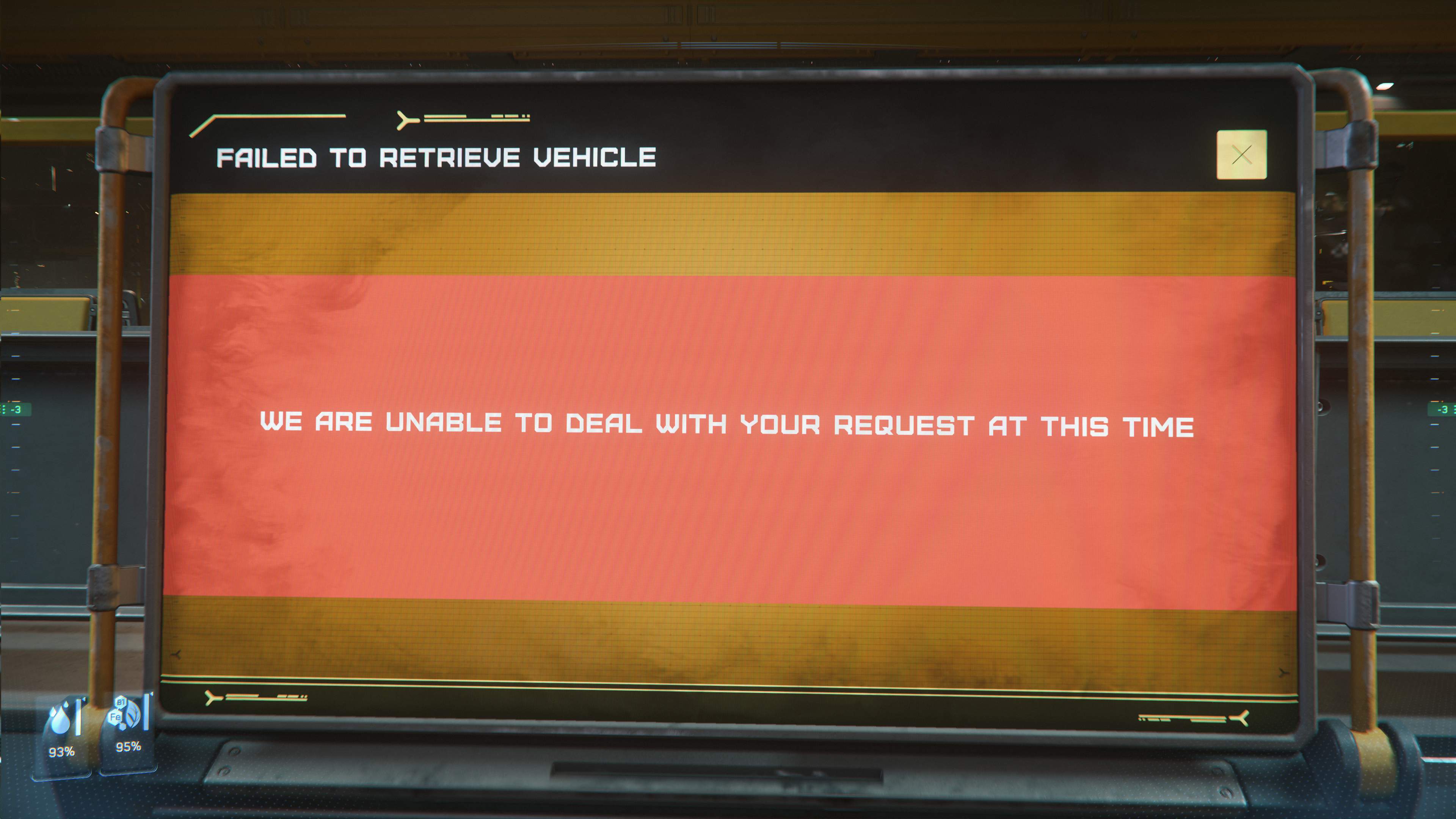 Can't retrieve any ships - Star Citizen Spectrum