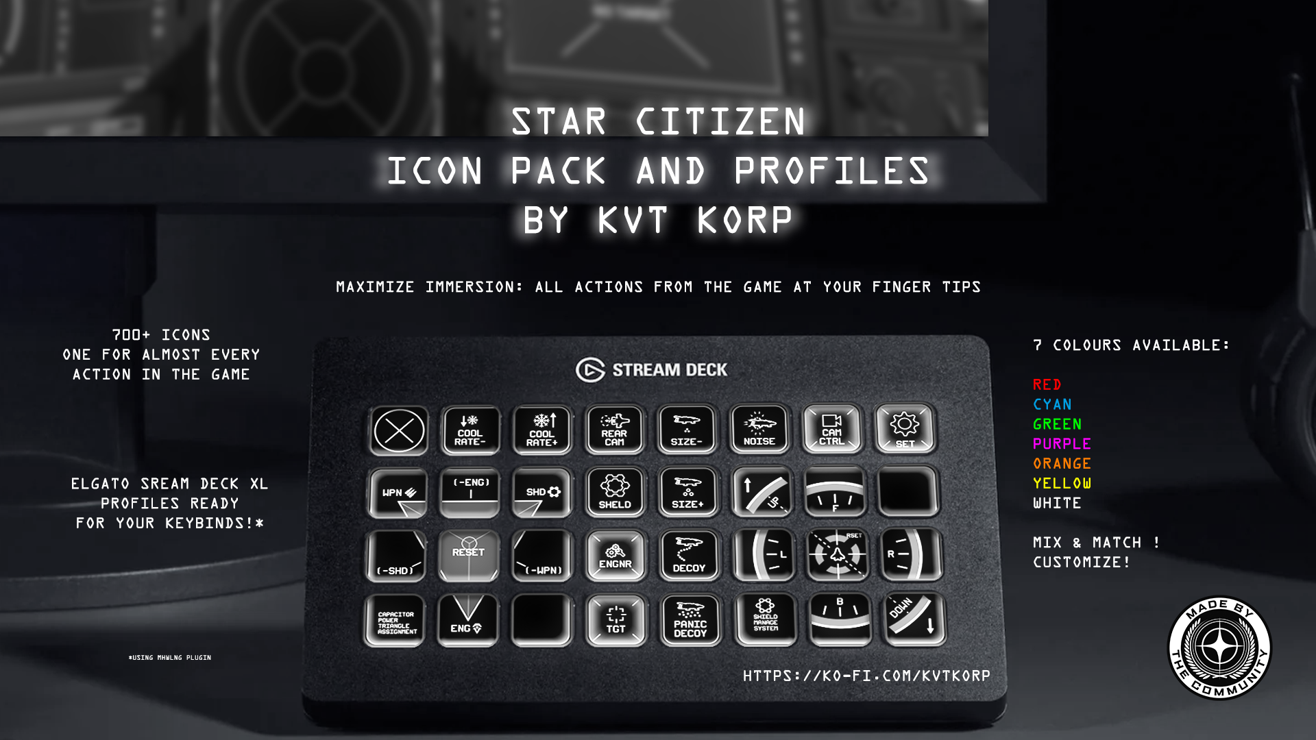 StarCitizen Kommand Kontrol Kit - Icon Pack and StreamDeck Profiles - Star Citizen Spectrum