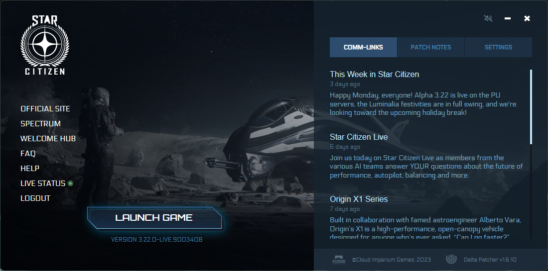 RSI Launcher 1.6.10 Release Notes - Star Citizen Spectrum