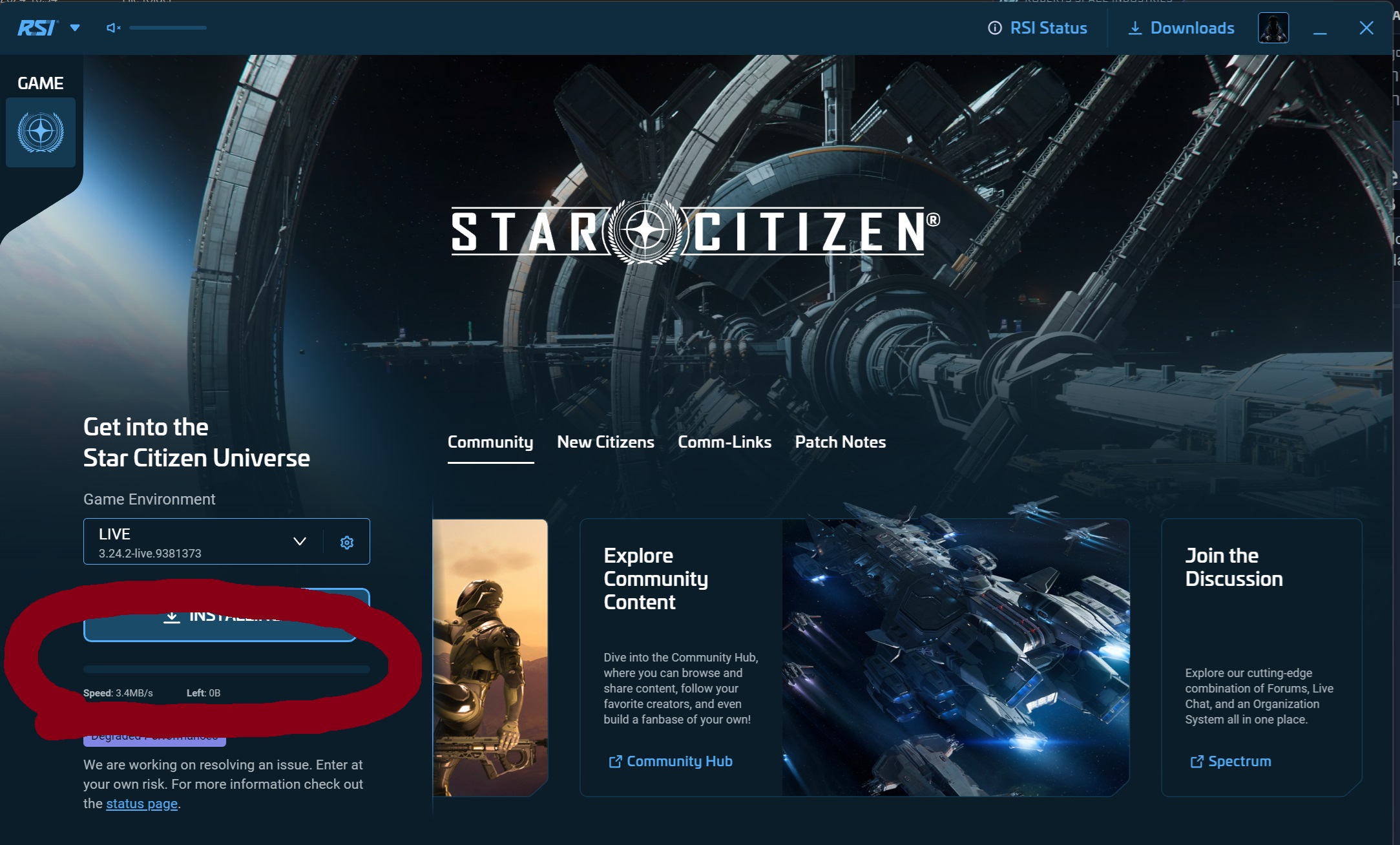 help with RSi launcher 2.0.6 - Star Citizen Spectrum