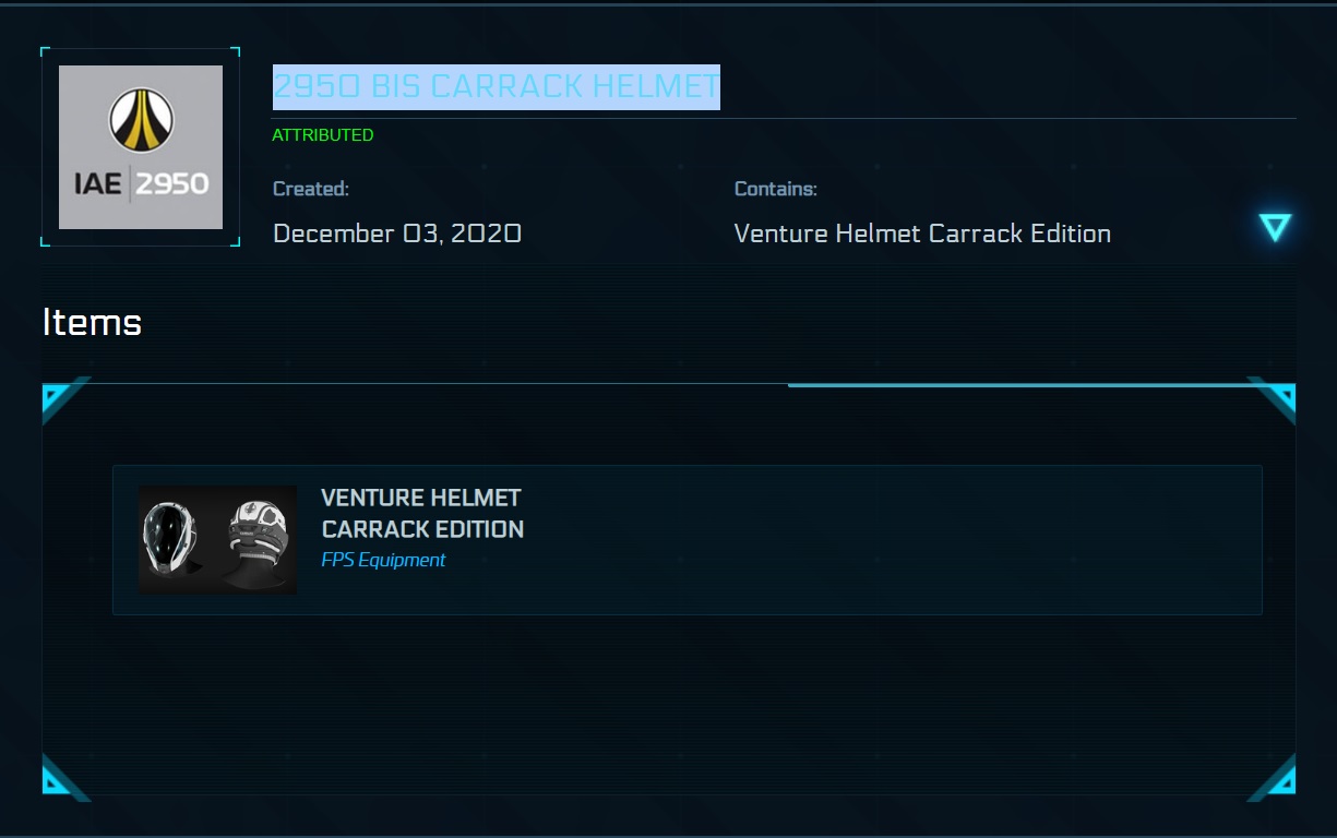 Where is the 2950 BIS CARRACK HELMET ??? - Star Citizen Spectrum