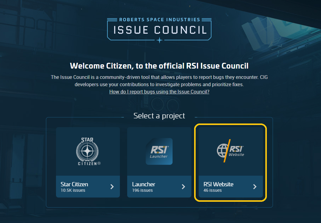 Issue Council (RSI Website) – Now Open to All! - Star Citizen Spectrum