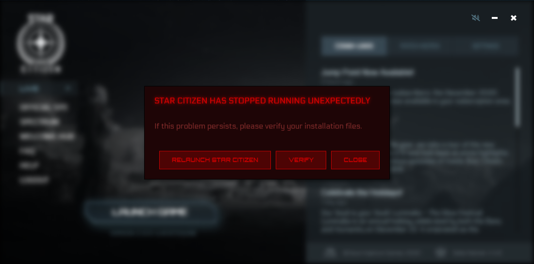 After updating 3.12, my game has been reporting errors and can not be started - Star Citizen ...